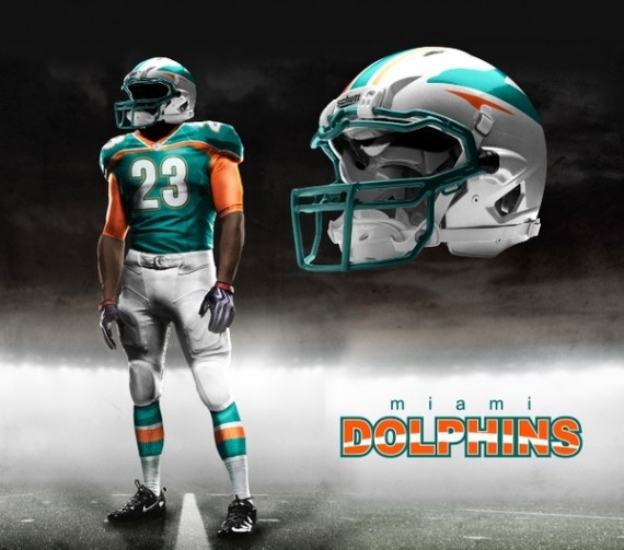 Miami Dolphins new concept uniform design for 2013 football season